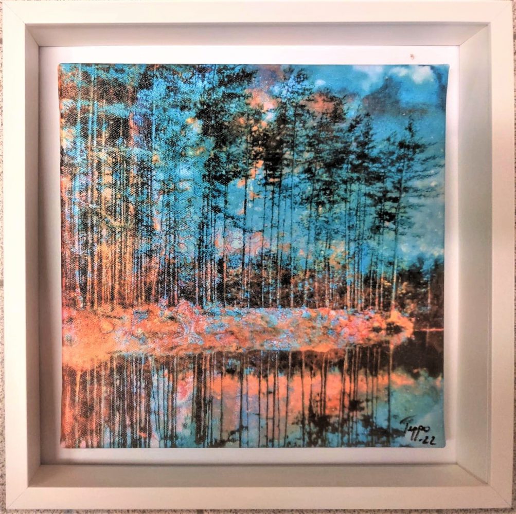 Teppo Korte - Pines on Waterfront (35 x 35 cm)